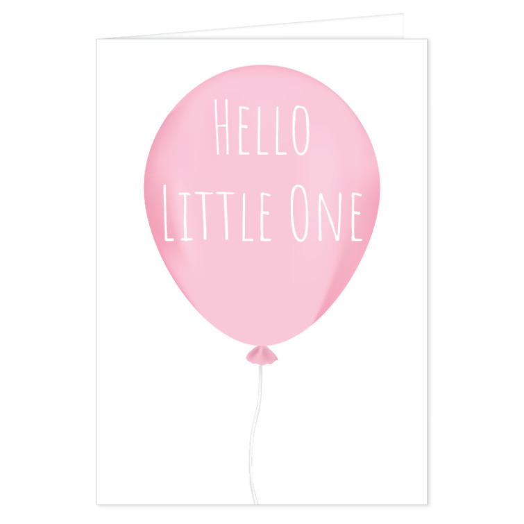 Hello Little One Girl - New Baby Card - Beatričės Gėlių Namai